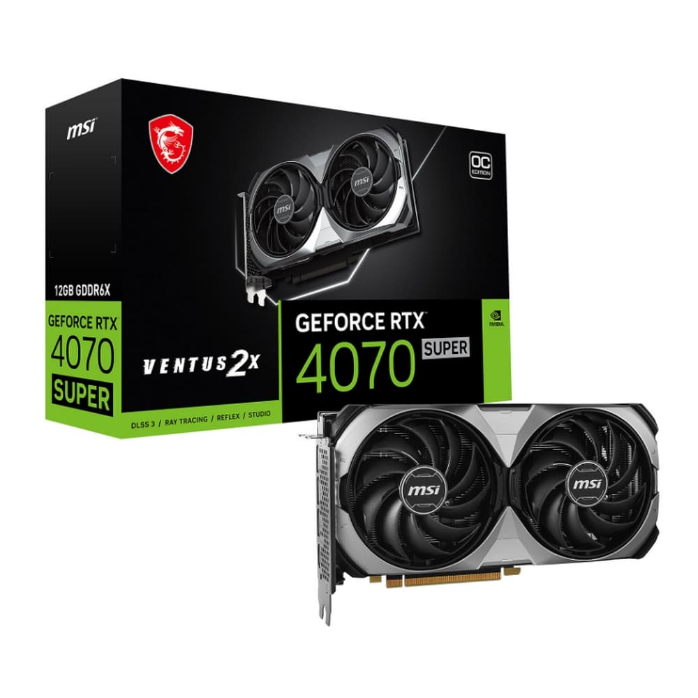Carte graphique nvidia GeForce RTX 4070 Super MSI Ventus 2X OC 12Go Noire | Point Micro